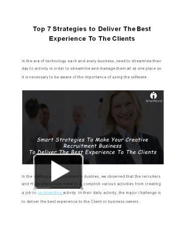 PPT – 7 Strategies for your firm to Deliver The Best Experience To The ...