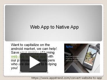 Web App to Native App presentation | free to download