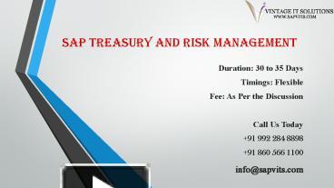 PPT – SAP Treasury and Risk Management ppt PowerPoint presentation ...