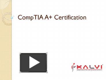 CompTIA A+ Certification presentation | free to download