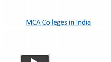 PPT – MCA Colleges in India PowerPoint presentation | free to download ...