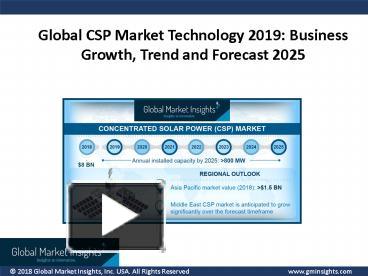PPT – 2019 CSP Market - Regional Revenue, Trend and Growth Forecast ...