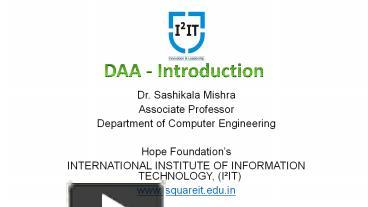 DAA Introduction - Department of Computer Engineering presentation ...