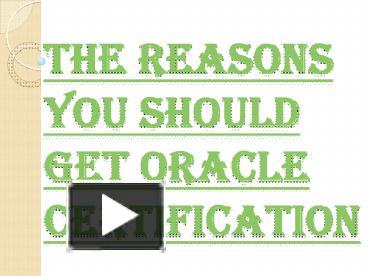 PPT – Three Crucial Levels of Oracle Certification Program PowerPoint ...