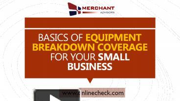 PPT – Basics of equipment breakdown coverage for your small business ...