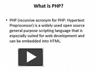 Web Technology- PHP presentation | free to download
