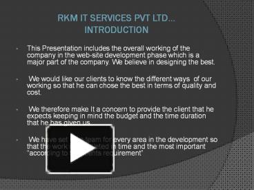 PPT – RKM IT SERVICES - PORTFOLIO / BEST WEBSITE DESIGNING COMPANY IN ...