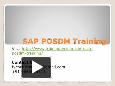 SAP POSDM Training | SAP POSDM Online Training in India - TT ...