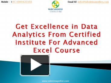 PPT – Get Excellence in Data Analytics From Certified Institute ...