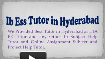 Ib ESS IA Topic and Assignment Ideas in Hyderabad Andhra Pradesh India ...