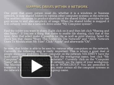 Mapping Drives Within A Network presentation | free to download