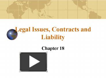 PPT – Legal Issues, Contracts and Liability PowerPoint presentation ...