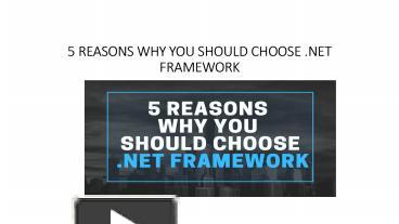 PPT – .NET is one of the leading platforms and you can build your ...