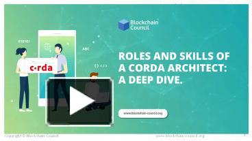PPT – ROLES AND SKILLS OF A CORDA ARCHITECT: A DEEP DIVE PowerPoint ...