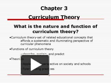 Curriculum Theory presentation | free to view