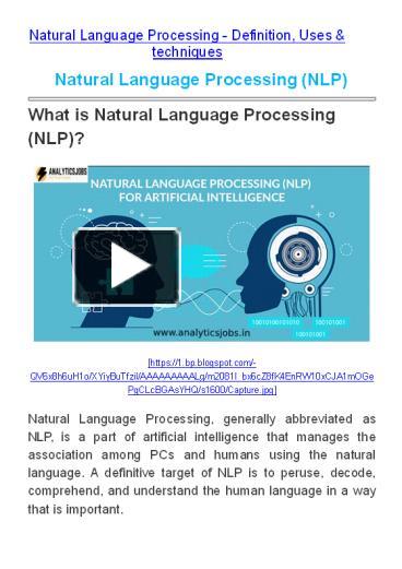Natural Language Processing (NLP) presentation | free to download