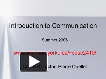 PPT – Introduction to Communication PowerPoint presentation | free to ...