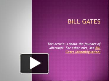 Bill Gates presentation | free to download