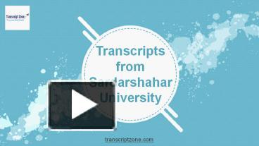 PPT – Transcripts from Sardarshahar University PowerPoint presentation ...
