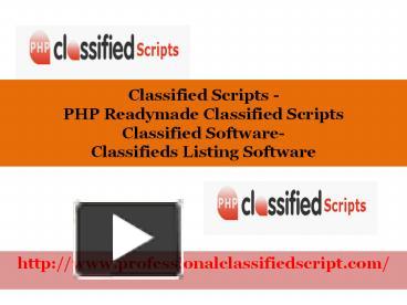 PHP Readymade Classified Scripts presentation | free to download