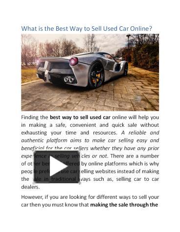 What is the Best Way to Sell Used Car Online? presentation | free to ...