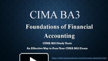 Prepacademia CIMA BA3 Exam Practice Kit PDF presentation | free to download
