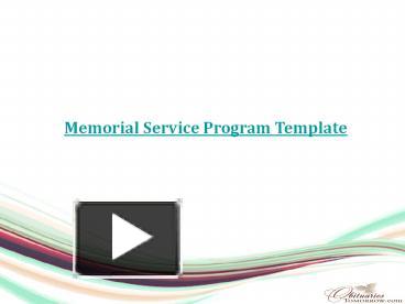 PPT – Memorial Service Program Template PowerPoint presentation | free ...