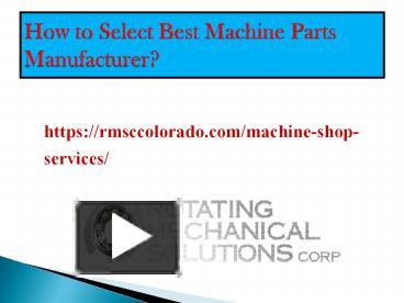 Denver machine shop presentation | free to download