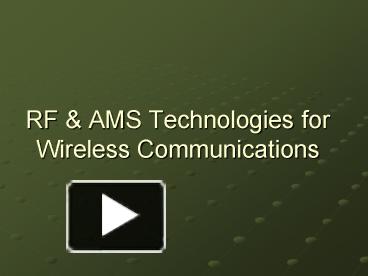 PPT – RF PowerPoint presentation | free to download - id: 8eac6-ZDc1Z