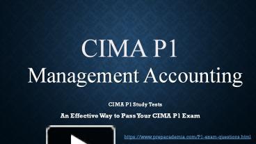 CIMA P1 Exam Syllabus 2019 presentation | free to download