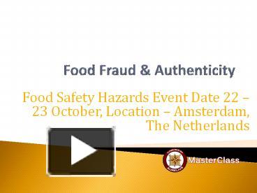 FOOD FRAUD IN-HOUSE (10) presentation | free to download
