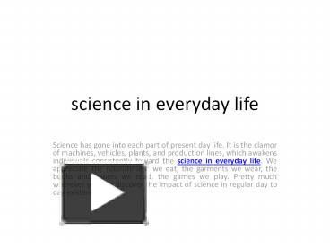 science in everyday life presentation | free to download