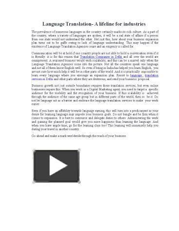 PPT – Language Translation- A lifeline for industries PowerPoint ...