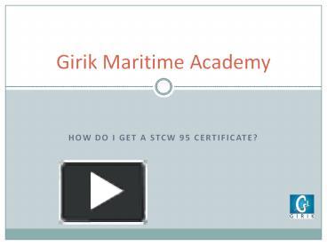 How do I get a STCW 95 certificate presentation | free to download
