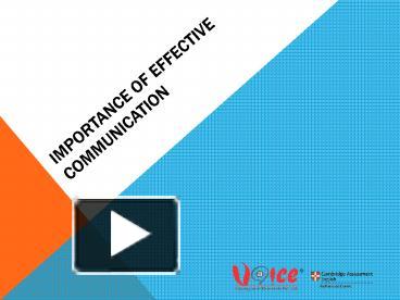 Importance of Effective communication presentation | free to download