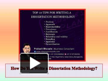 How Do You Write a Dissertation Methodology? presentation | free to ...