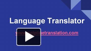 Language Translator presentation | free to download