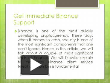 Binance Support Number (1) presentation | free to download