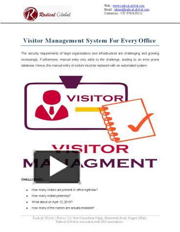 PPT – Tracking of visitors made easy by Visitor Management System VMs ...