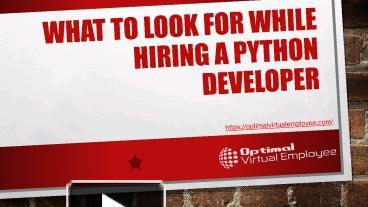 PPT – what to look for while hiring python developer PowerPoint ...