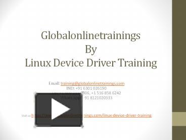 Linux Device Driver Training | Embedded Linux Device Driver training ...