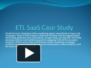 ETL Saas Case Studies presentation | free to download
