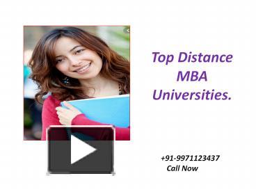 Ppt Mba Distance Learning Top Distance Mba Universities Powerpoint