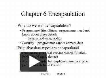 PPT – Chapter 6 Encapsulation PowerPoint presentation | free to view ...