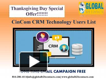 CinCom CRM Technology Users List presentation | free to download