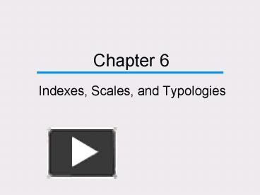 Indexes, Scales, and Typologies presentation | free to view