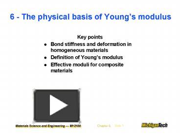 6 The physical basis of Youngs modulus presentation | free to view