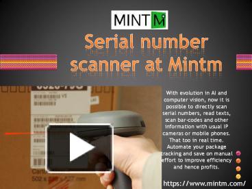 Serial Number Scanner at Mintm presentation | free to download