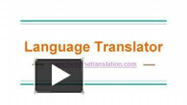 Language translator presentation | free to download