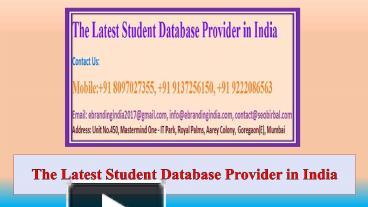 PPT – The Latest Student Database Provider in India PowerPoint ...